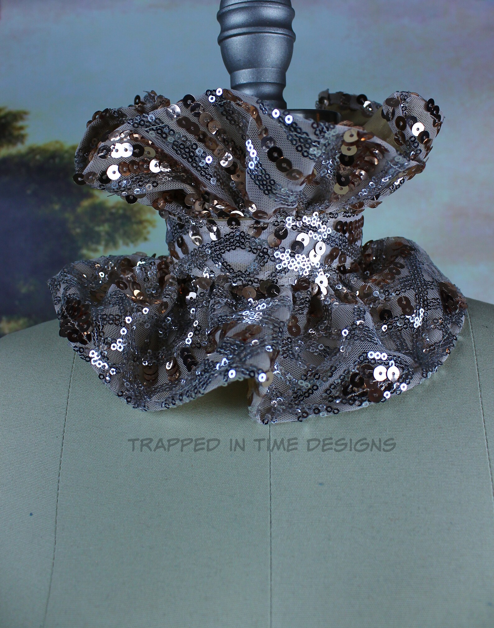 Sequin Ruffle Collar Metallic Collar Ruffle Collar Sequined - Etsy