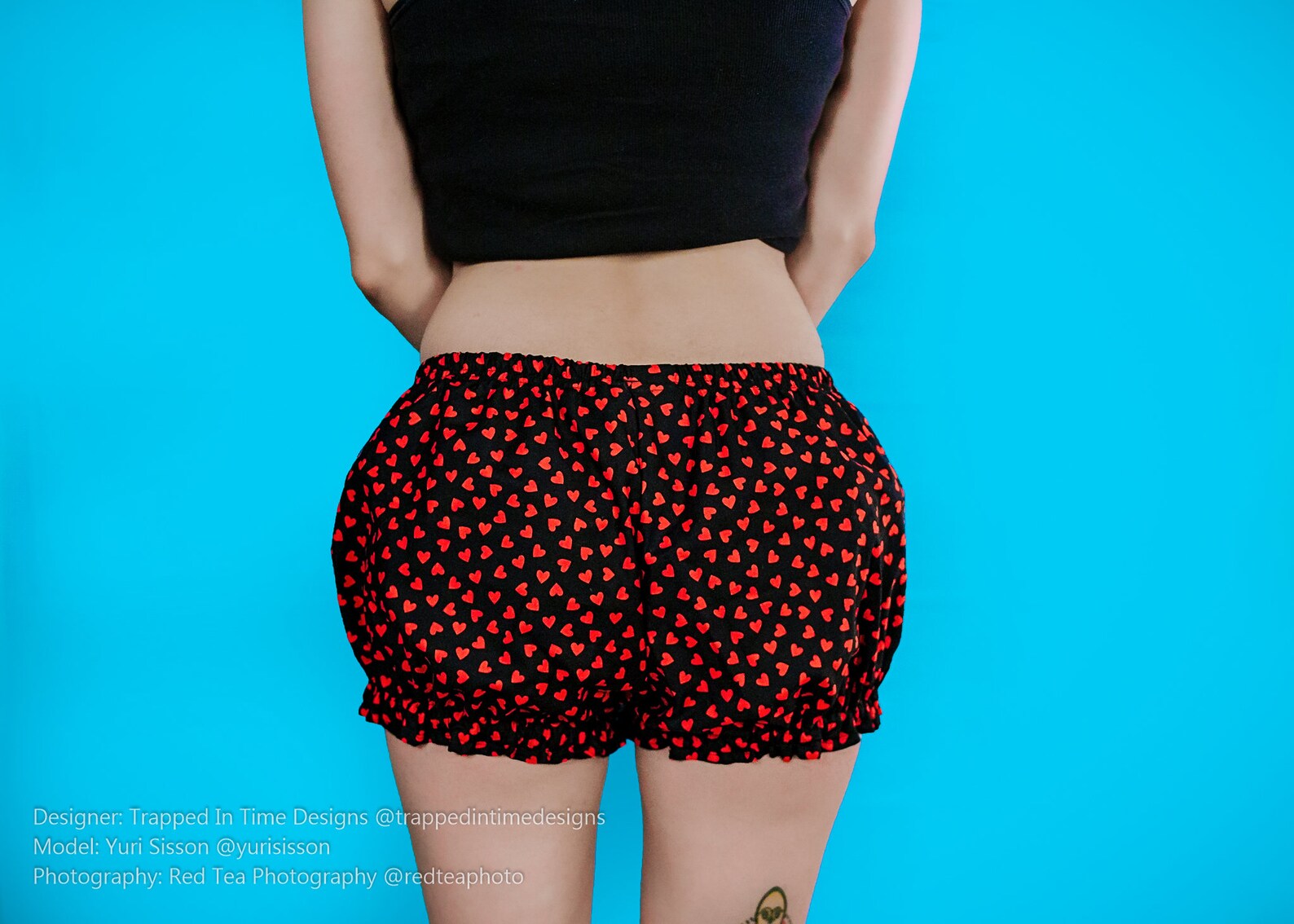 Bloomers Hearts Mini Bloomers Black and Red Women's | Etsy