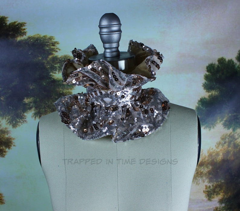 Sequin Ruffle Collar Metallic Collar Ruffle Collar Sequined - Etsy