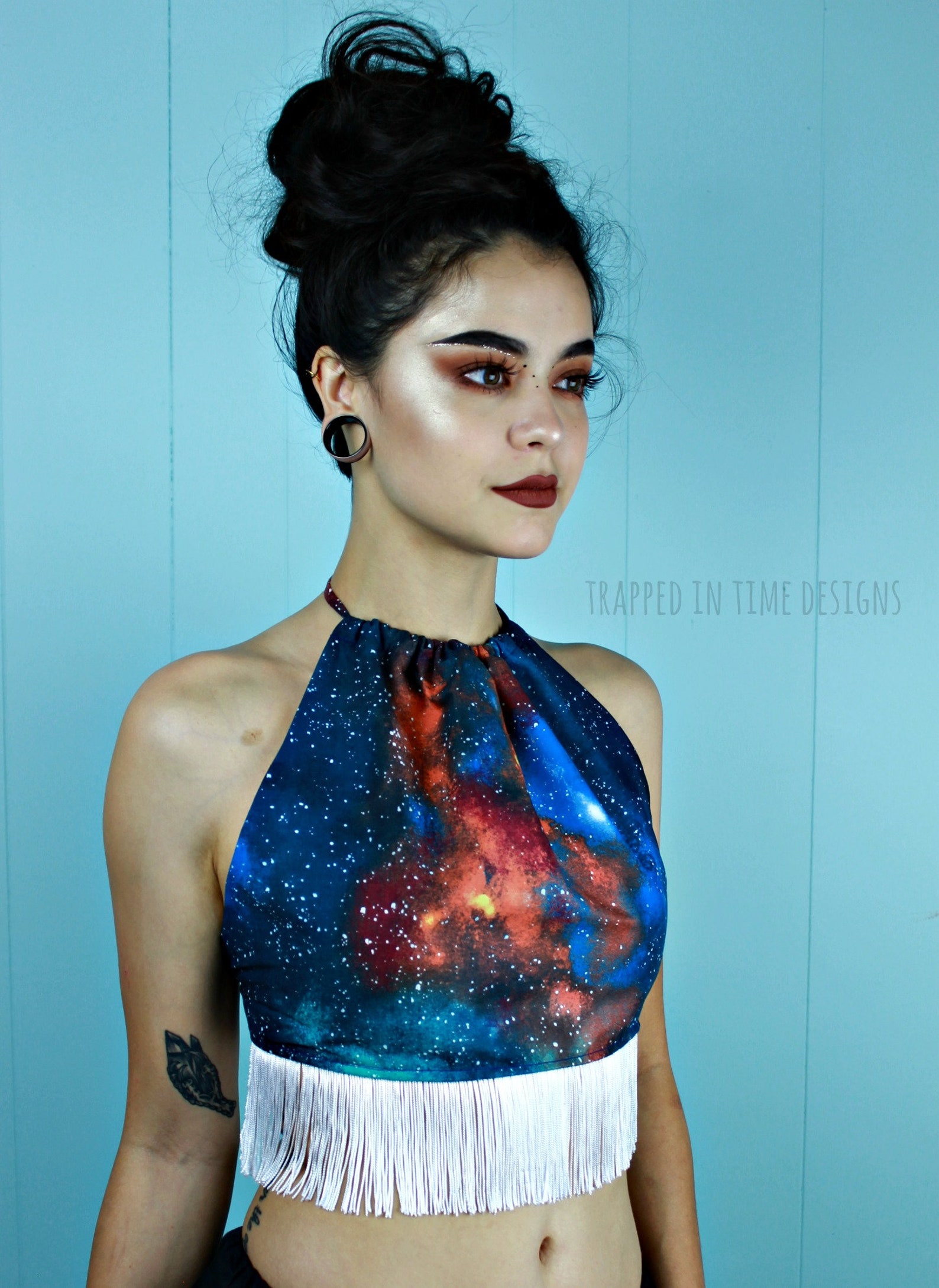 Galaxy Crop Top Celestial Top Festival Fashion Summer - Etsy