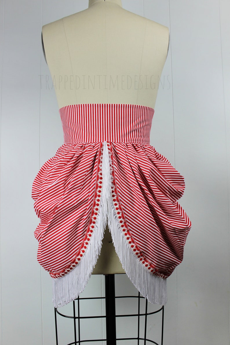 Red and White Striped Bustle Striped Bustle Gothic Clothing - Etsy