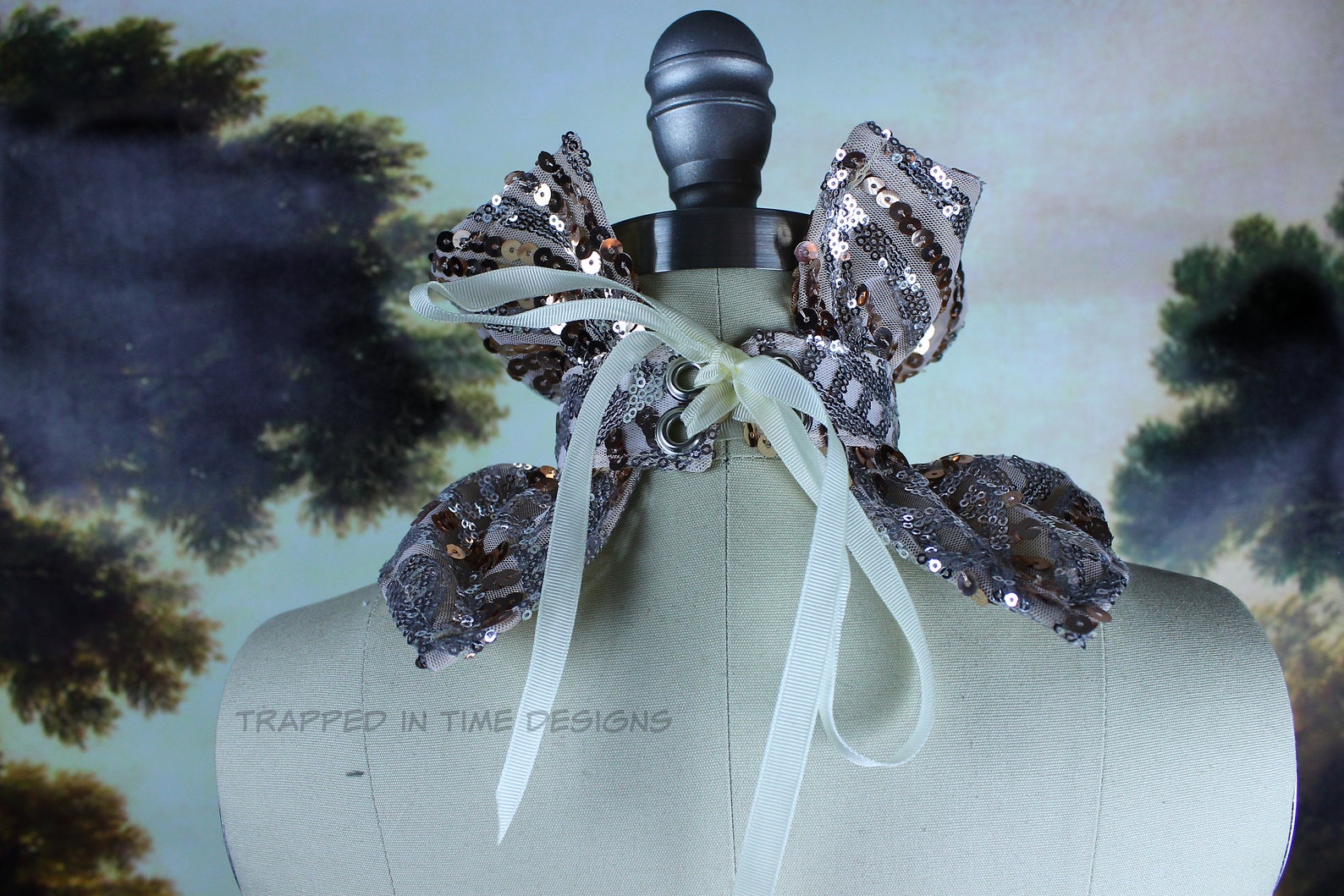 Sequin Ruffle Collar Metallic Collar Ruffle Collar Sequined - Etsy