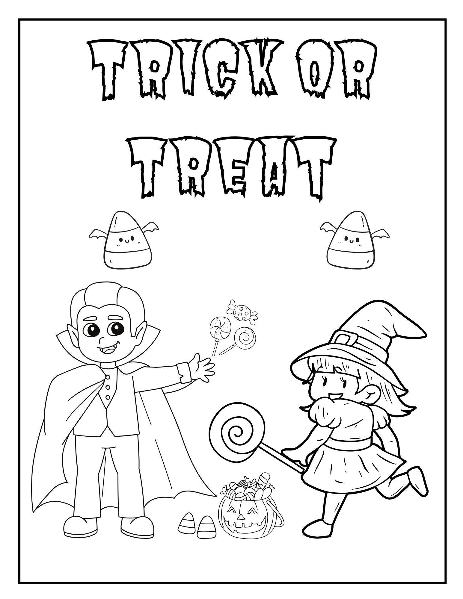 Coloring Page for Halloween Kids Activity for Classroom Halloween ...
