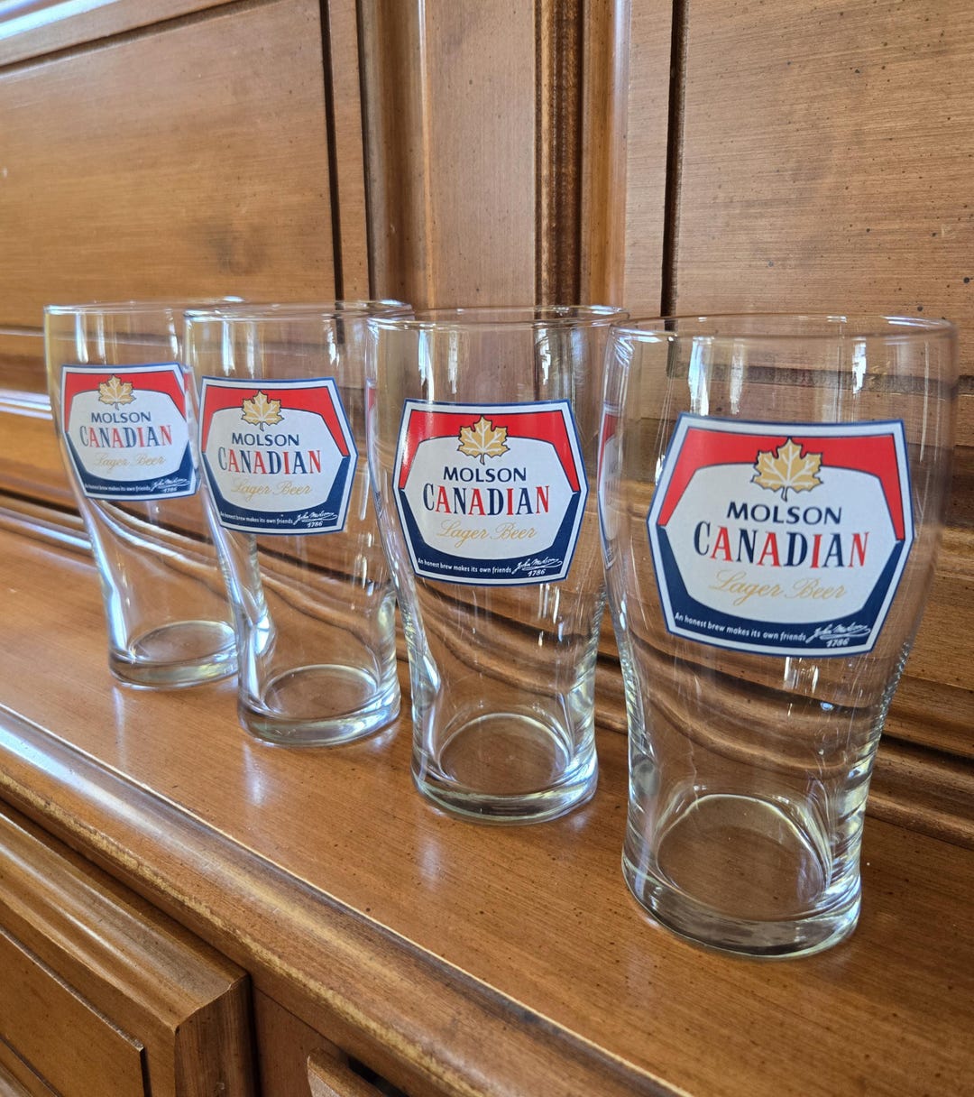 Set of 4 Vintage Molson Canadian One Pint Lager Beer Glasses - Etsy