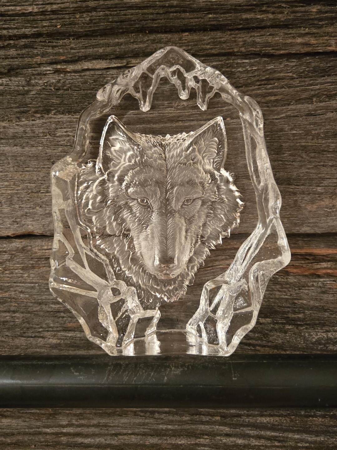 Clear Crystal Wolf Head Paperweight - Etsy