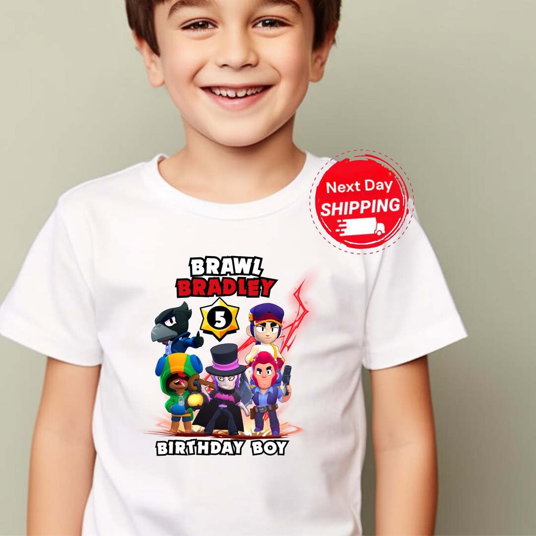 Custom Braw Stars Birthday Boy Shirt, All Braw Stars Characters, Brawl ...
