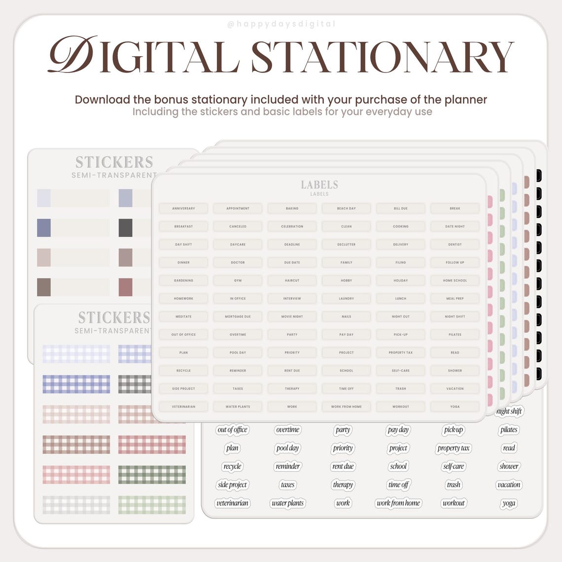 2025 Vertical Digital Planner Dated Minimalist iPad Digital Planner ...