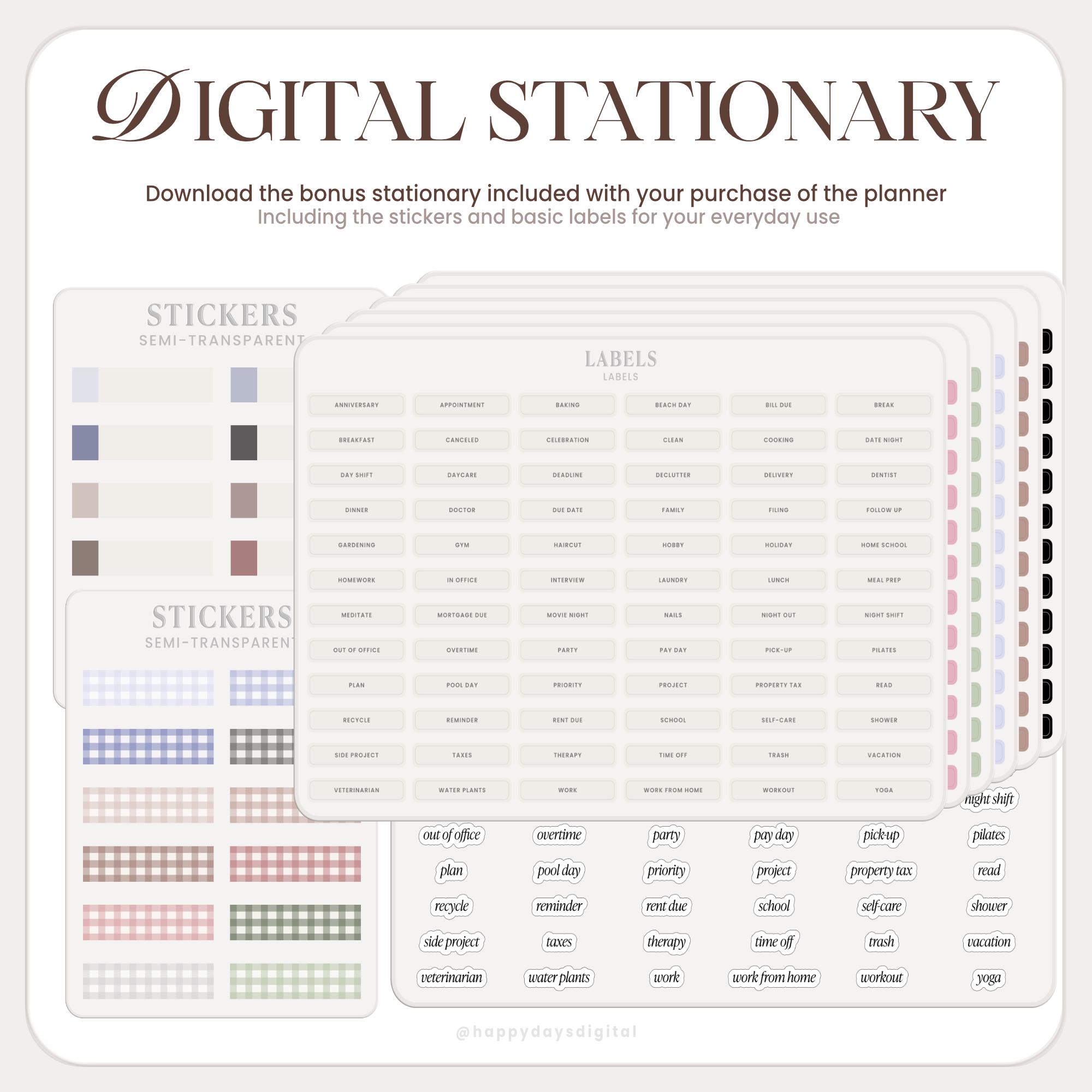 2025 Horizontal Digital Planner Dated Minimalist iPad Digital Planner ...