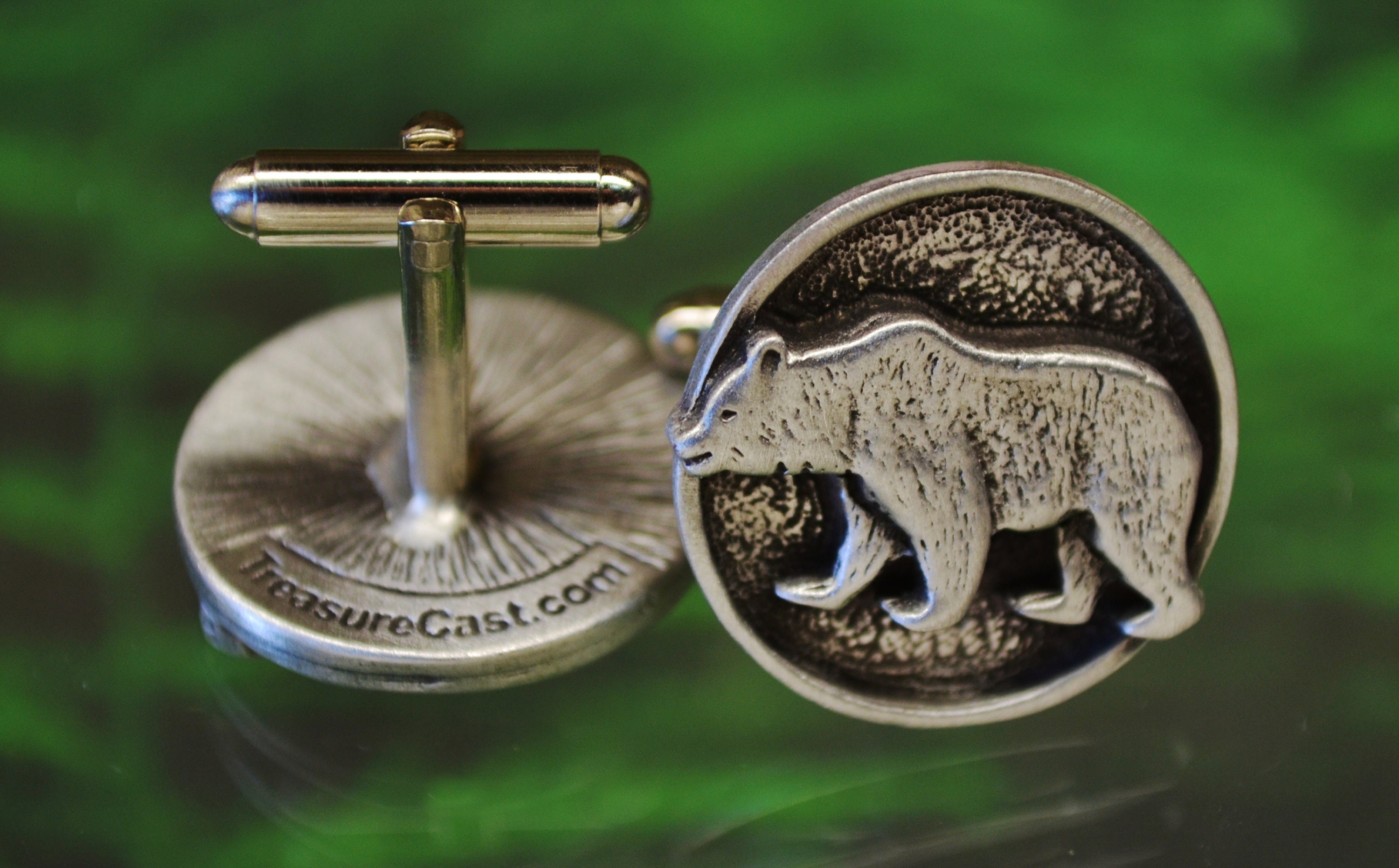 Bear Cufflinks Grizzly Bear Pewter Cuff Links Black Bear | Etsy