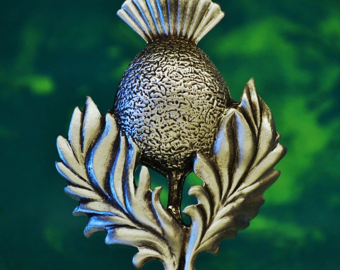 Scottish Thistle Pewter Brooch Pin | Scottish Jewelry | Thistle Jewelry ...