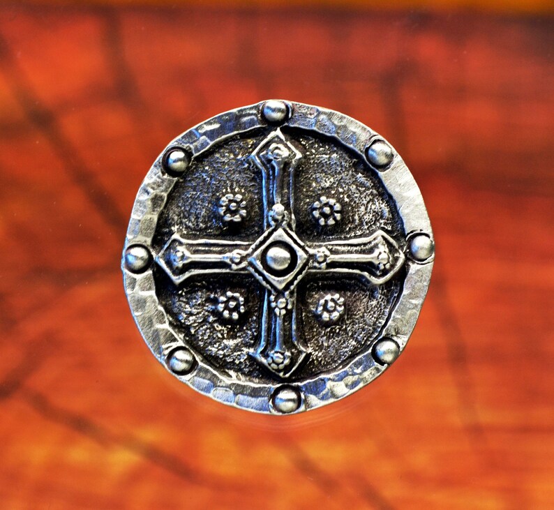 Shield Cross Buttons Crafted in Fine Pewter Set of TWO | Etsy