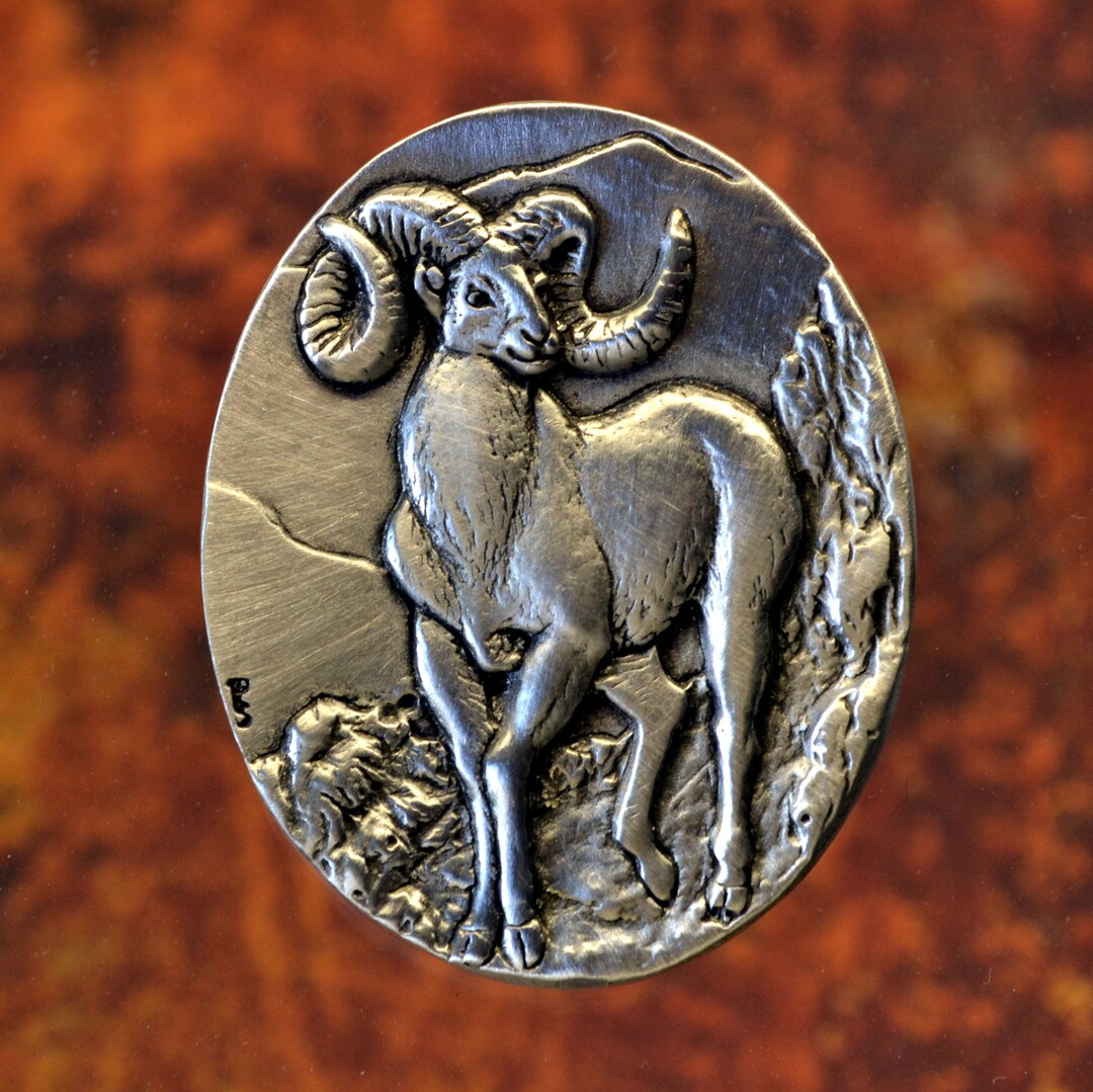 Bighorn Sheep Pin Brooch Sheep Pin in Fine Pewter by - Etsy