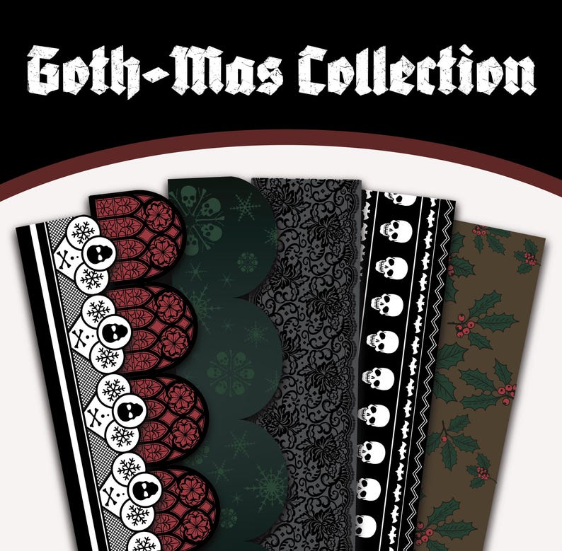 Goth-mas Bulletin Board Border Collection I Gothic Holiday Printable ...