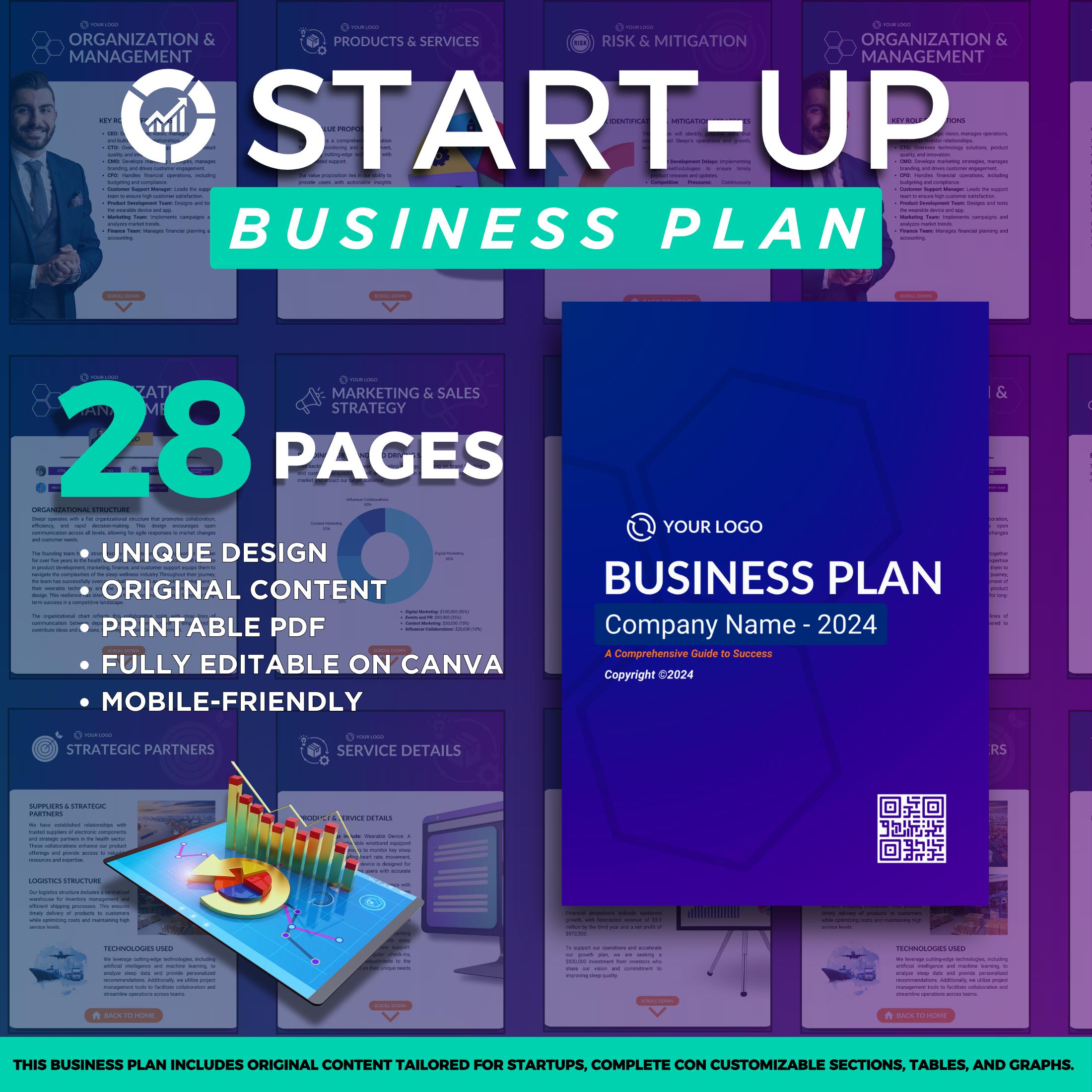 Editable Business Plan Template for Startups Modern Design for 2024 ...