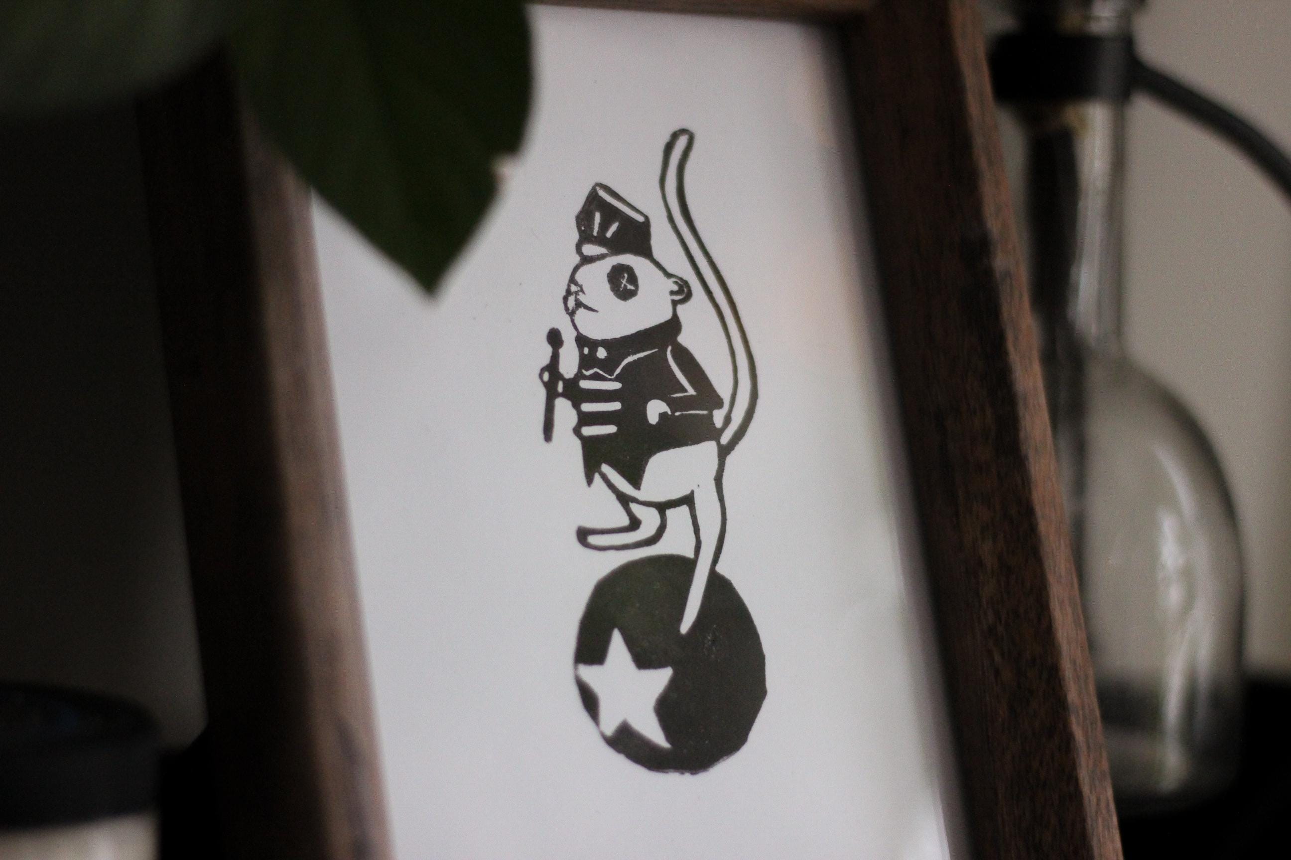 Coraline Circus Mice Block Print, Coraline Mouse Linocut, Other World ...