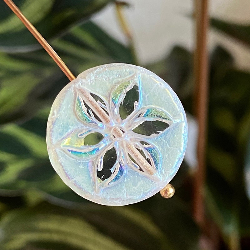 Czech Flower Coin Bead - Etsy