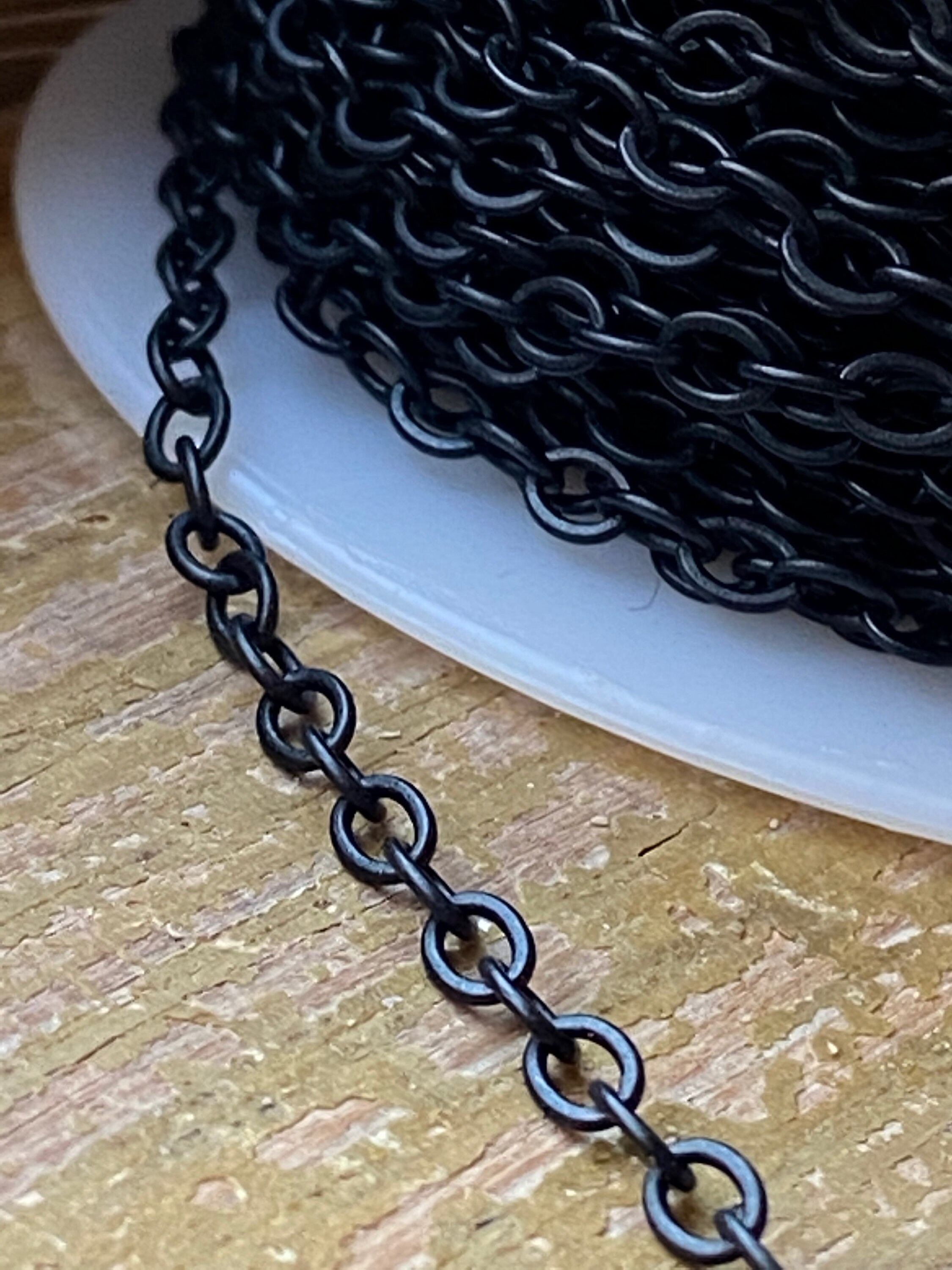 Matte Black Cable Chain Matte Black Chain Black Chain - Etsy 日本
