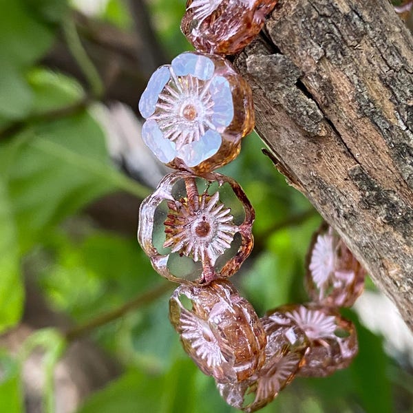 Glass Flower Beads - Etsy
