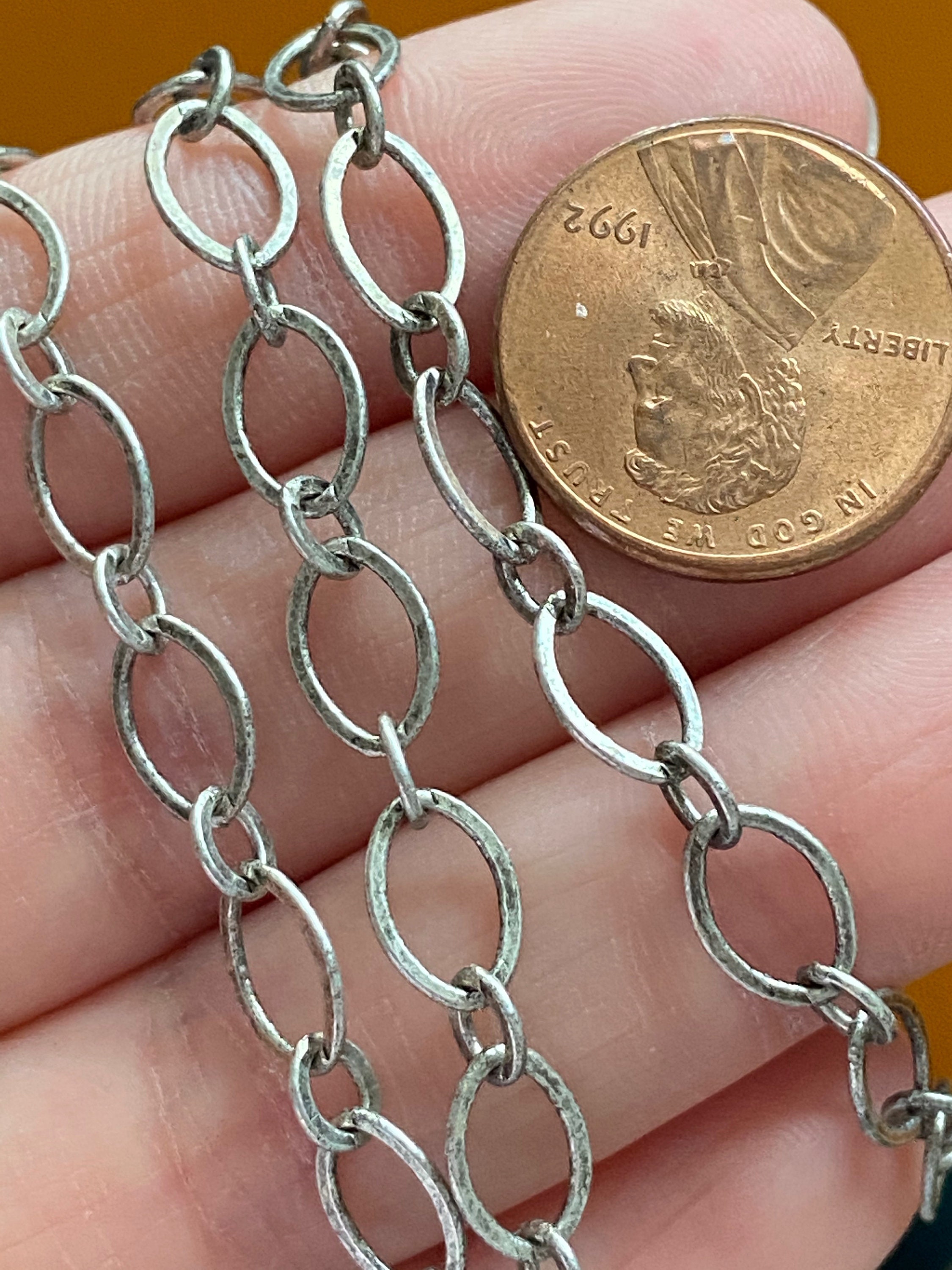 Antiqued Silver Flat Oval Metal Chain - Antiqued Silver Chain ...