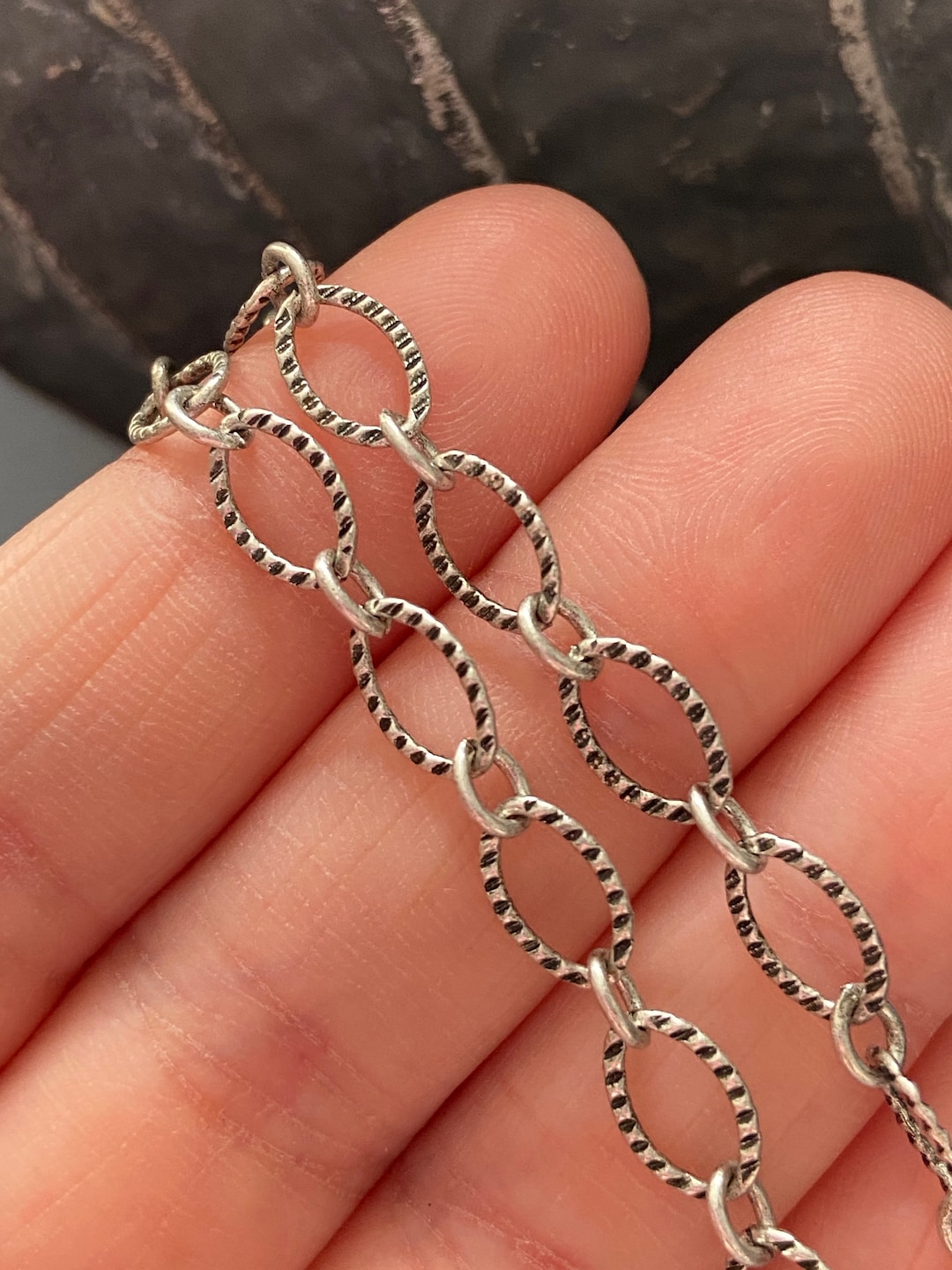 Matte Silver Chain - Antique Silver Chain - Ox Silver Chain - Fancy ...