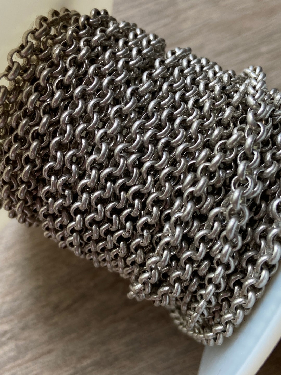 Antiqued Silver Rolo Chain Matte Silver Chain Silver Rolo Chain Silver ...