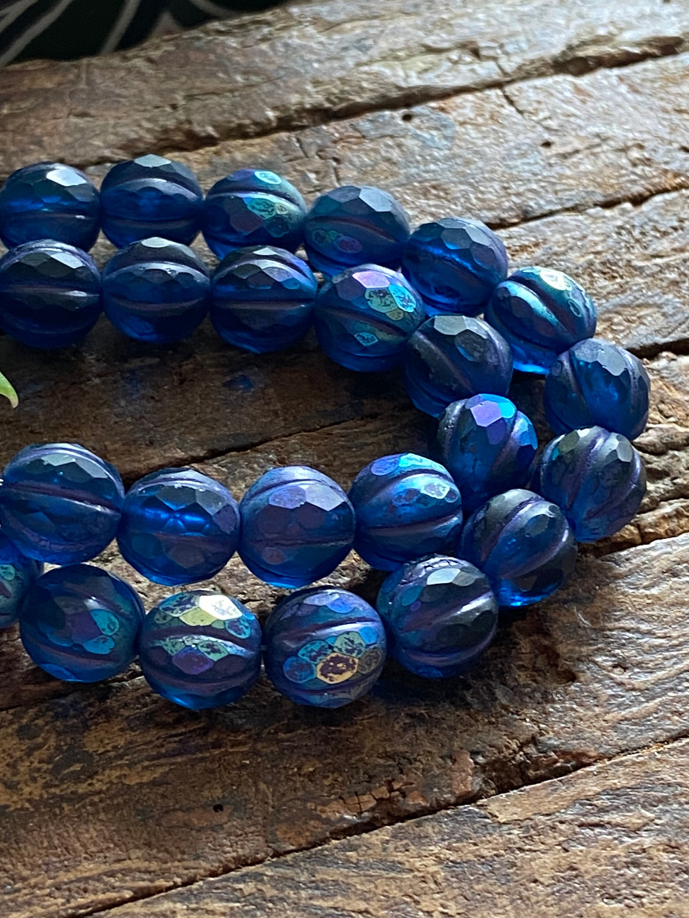 Melon Beads - Round Melon Beads - Faceted Beads - Czech Glass Beads ...