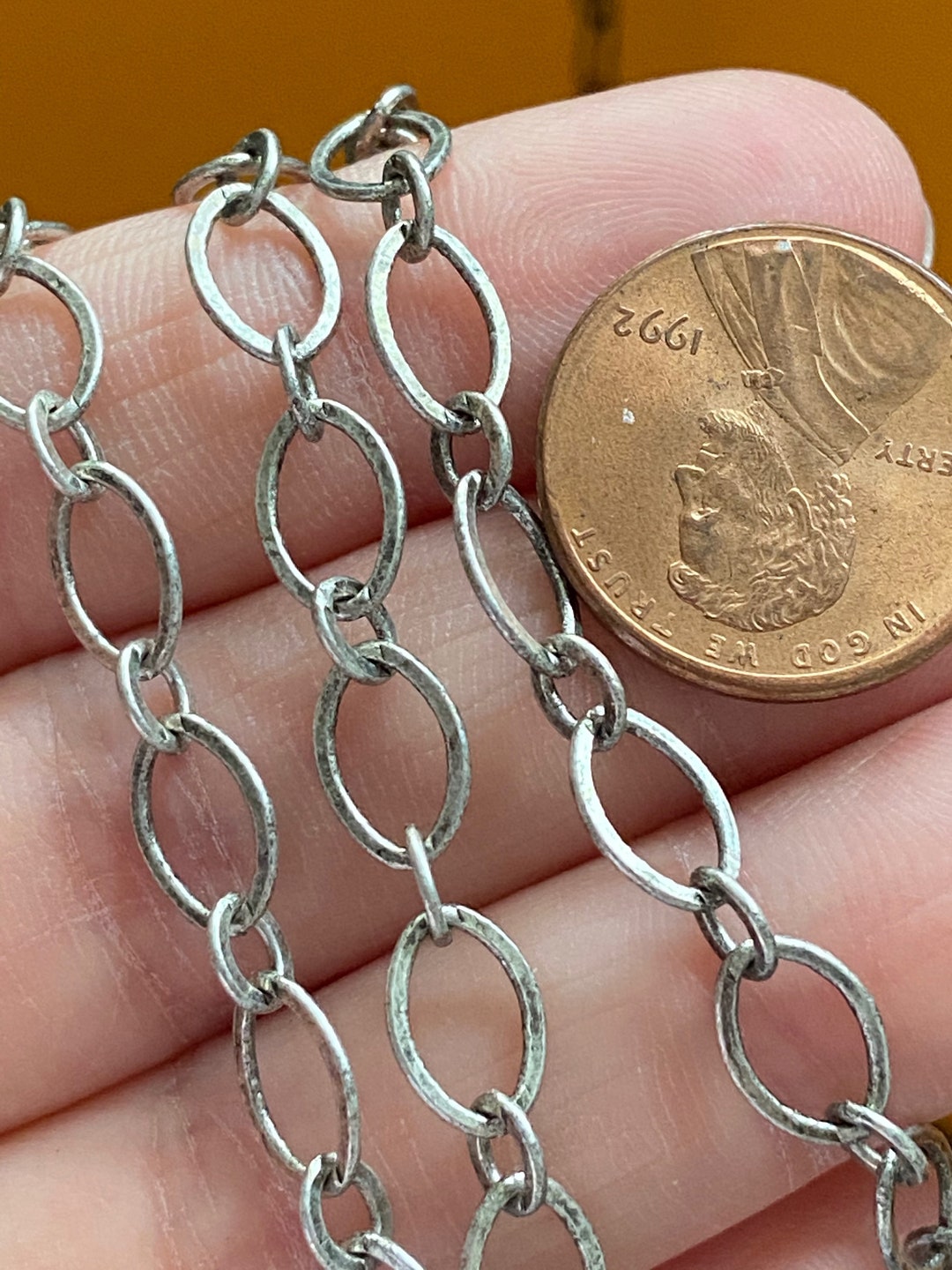 Antiqued Silver Flat Oval Metal Chain - Antiqued Silver Chain ...