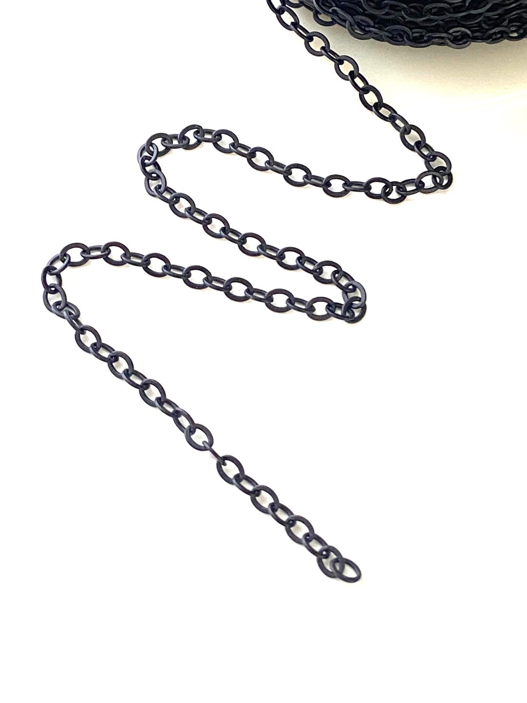 Matte Black Cable Chain - Matte Black Chain - Black Chain - Black Cable ...