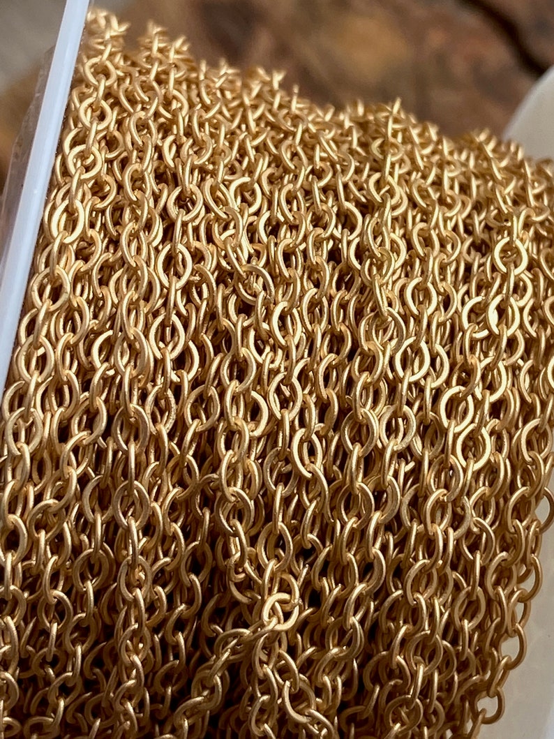 Matte Gold Cable Chain - Matte Gold Chain - Gold Chain - Gold Cable ...