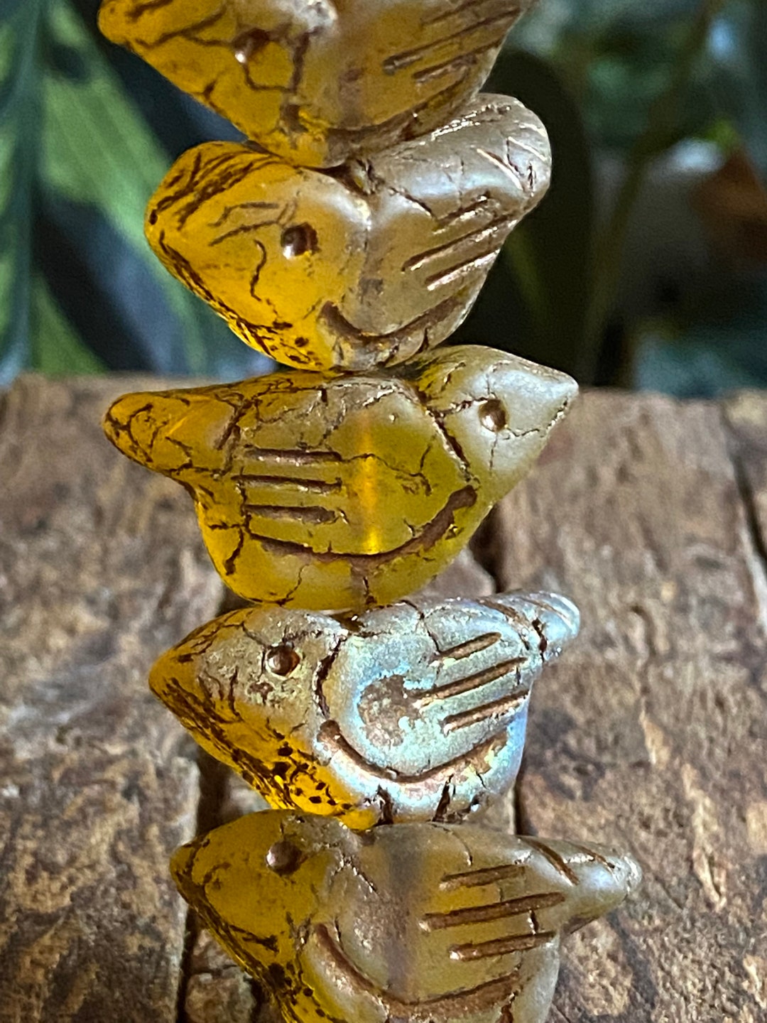 Bird Beads - Czech Beads - Czech Glass Beads - Animal Beads - Bird ...