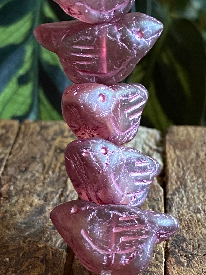 Bird Beads - Czech Beads - Czech Glass Beads - Animal Beads - Bird ...