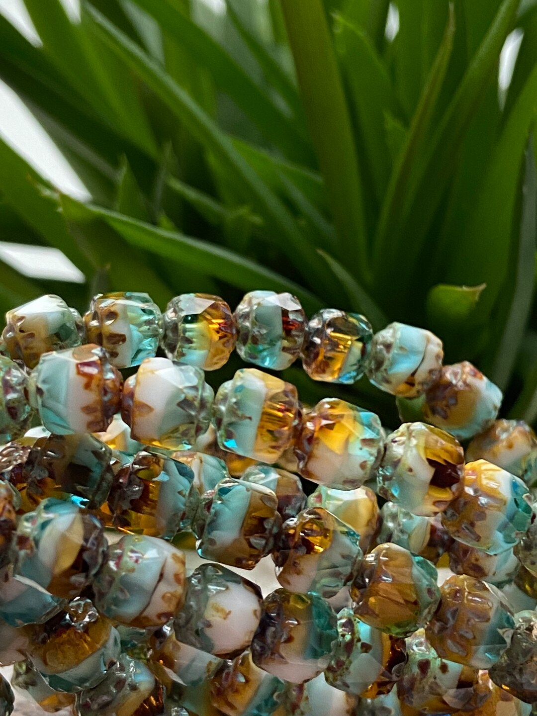 Czech Glass Beads - Cathedral Beads - Crown Beads - New Czech Beads ...