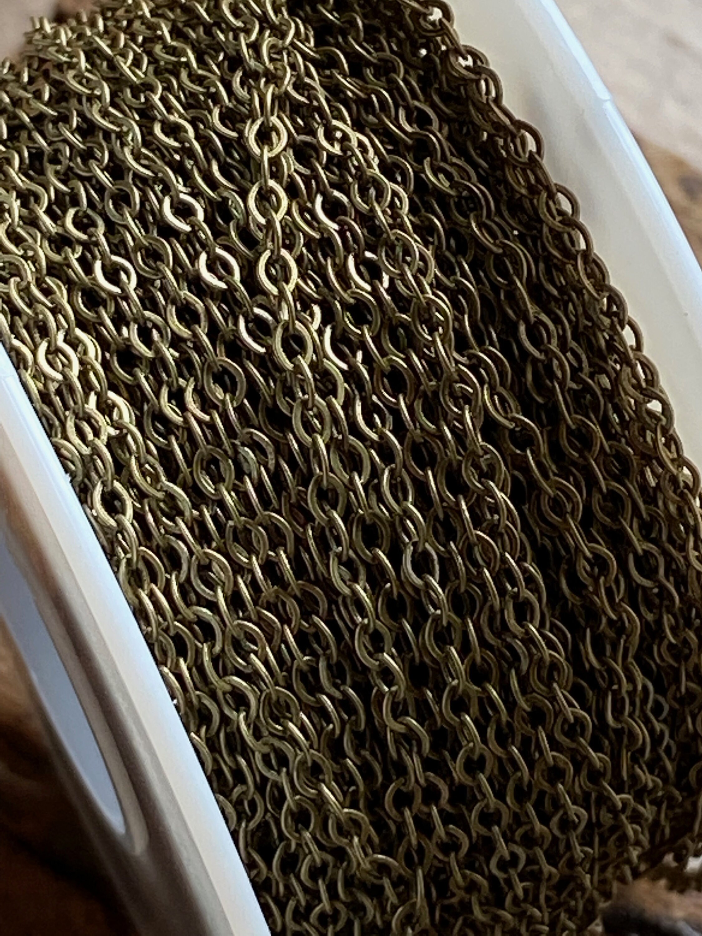 Antique Brass Cable Chain Oxidized Brass Chain Ox Brass | Etsy