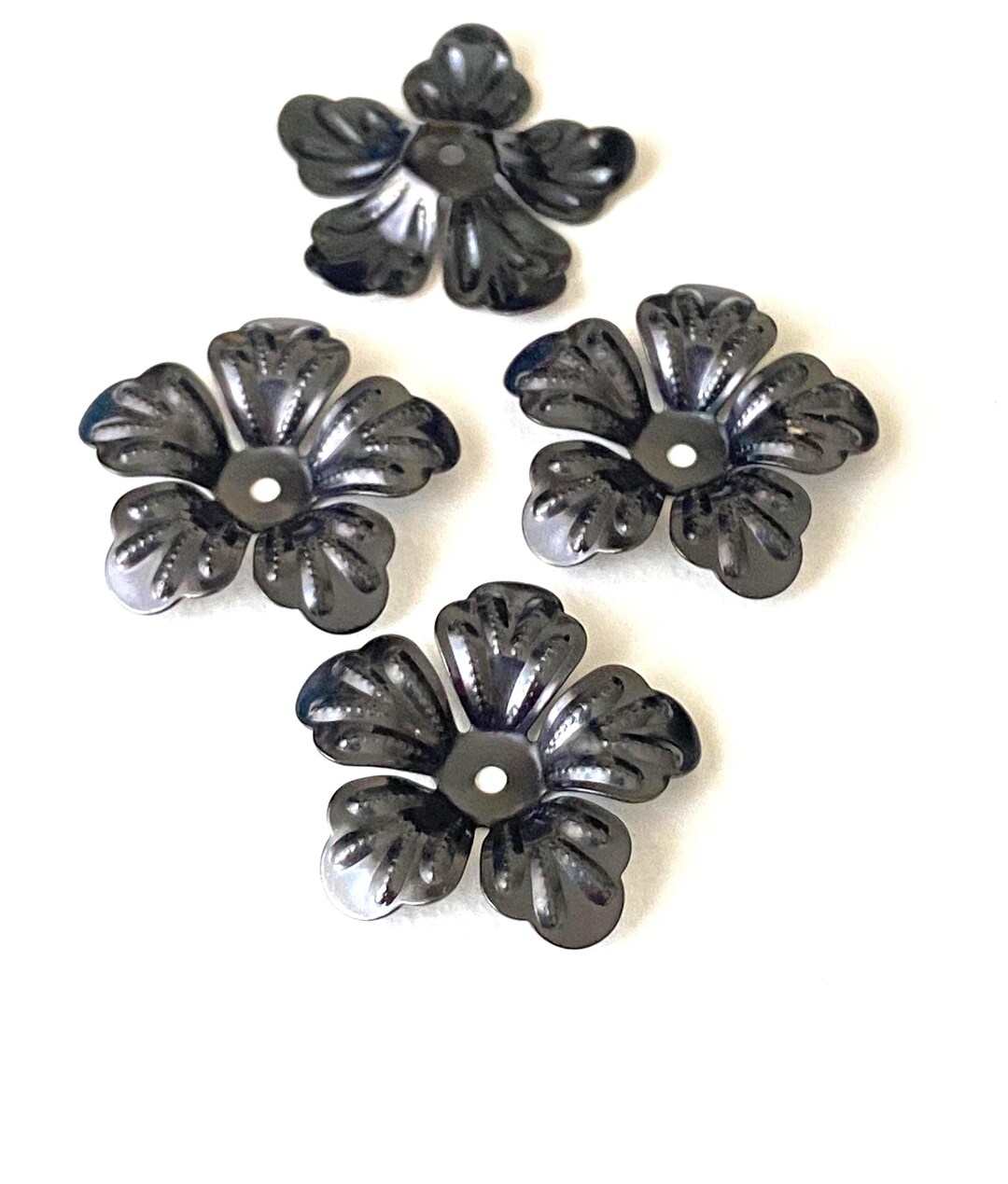 Black Flower Bead Cap - Flower Bead Caps - Bead Caps - Flower Caps ...