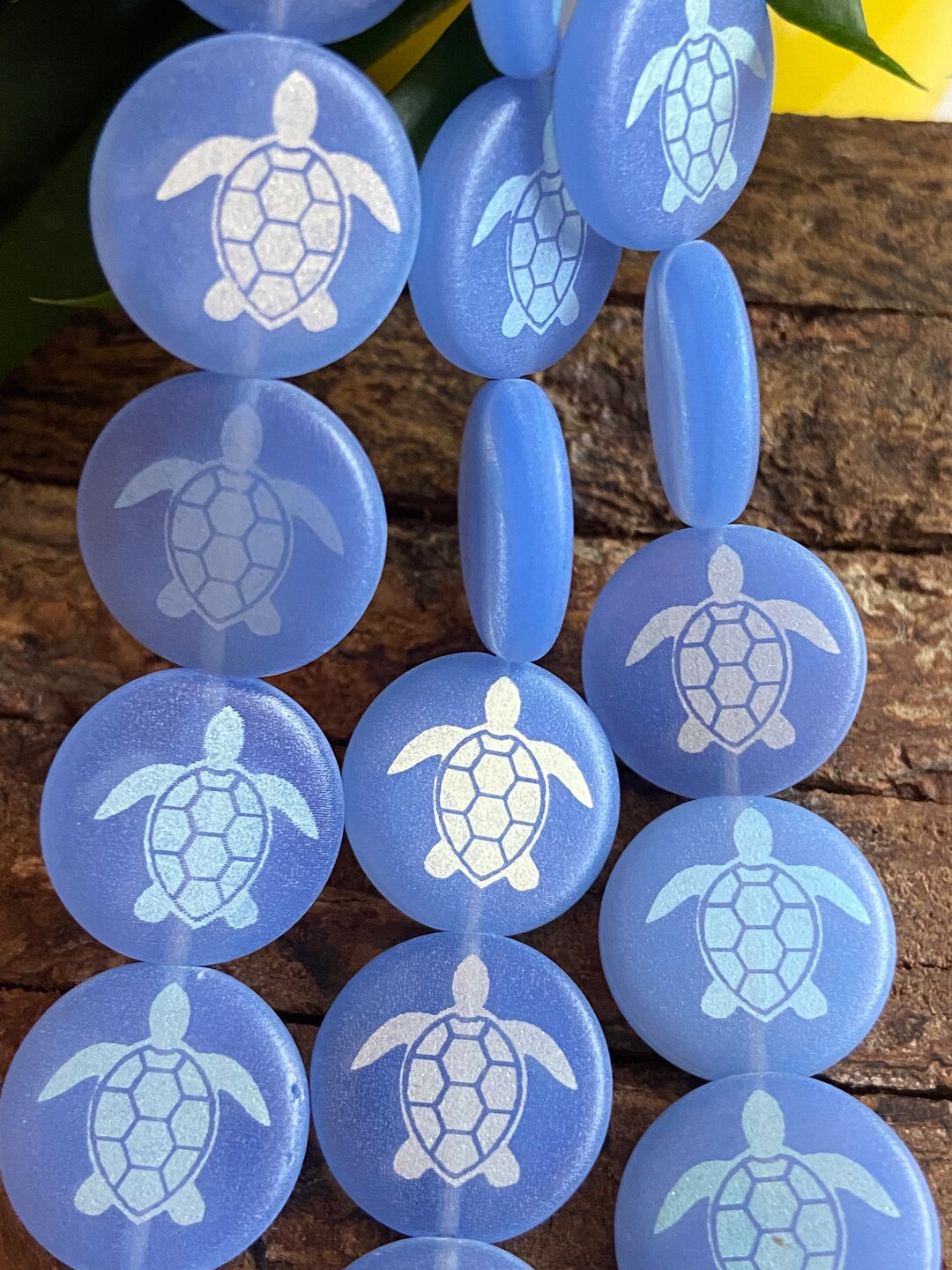 Turtle Glass Beads - Turtle Beads - Czech Glass Beads - Laser Etched ...