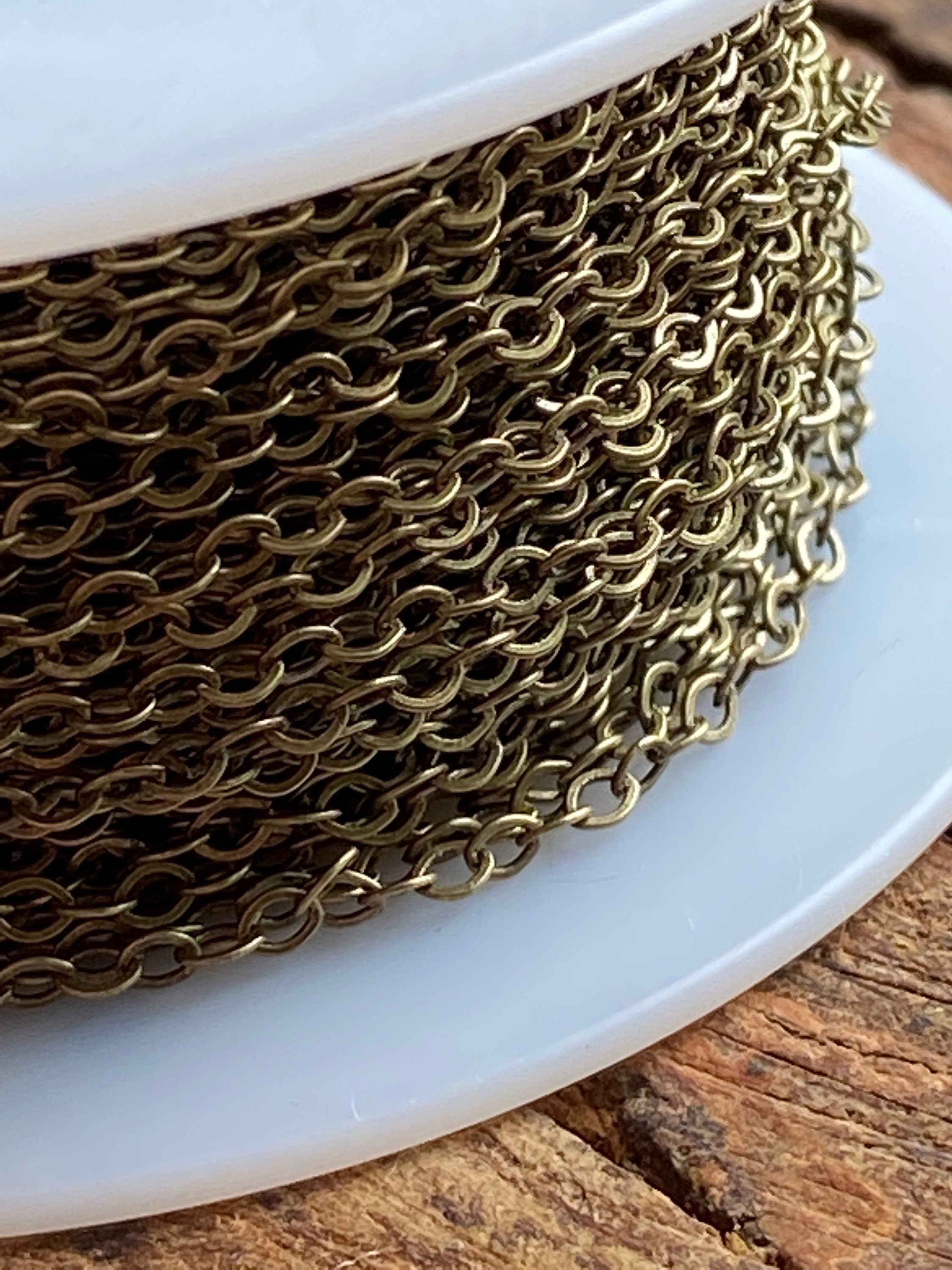 Antique Brass Cable Chain Oxidized Brass Chain Ox Brass | Etsy