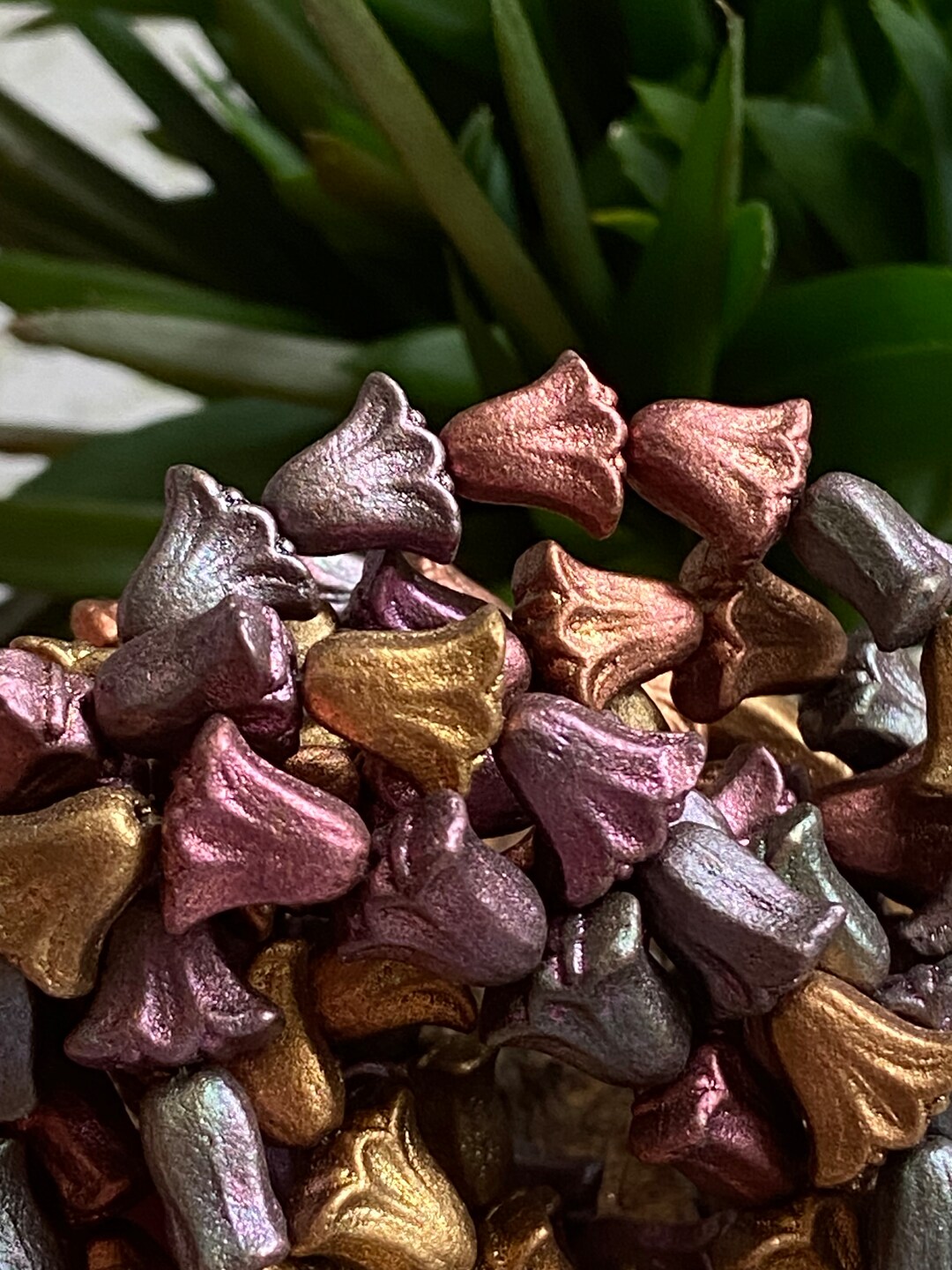 Lily Flower Beads - Glass Flower Beads - Czech Glass Flower Beads ...