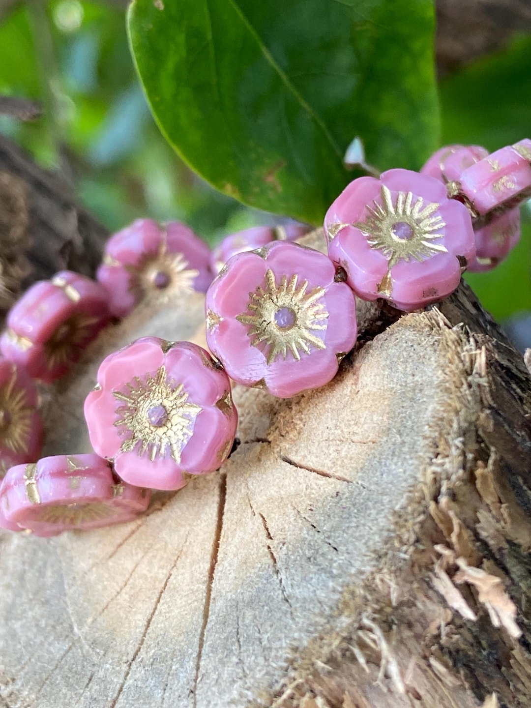 Hibiscus Flower Beads - Flower Beads - Glass Flower Beads - Czech Glass ...