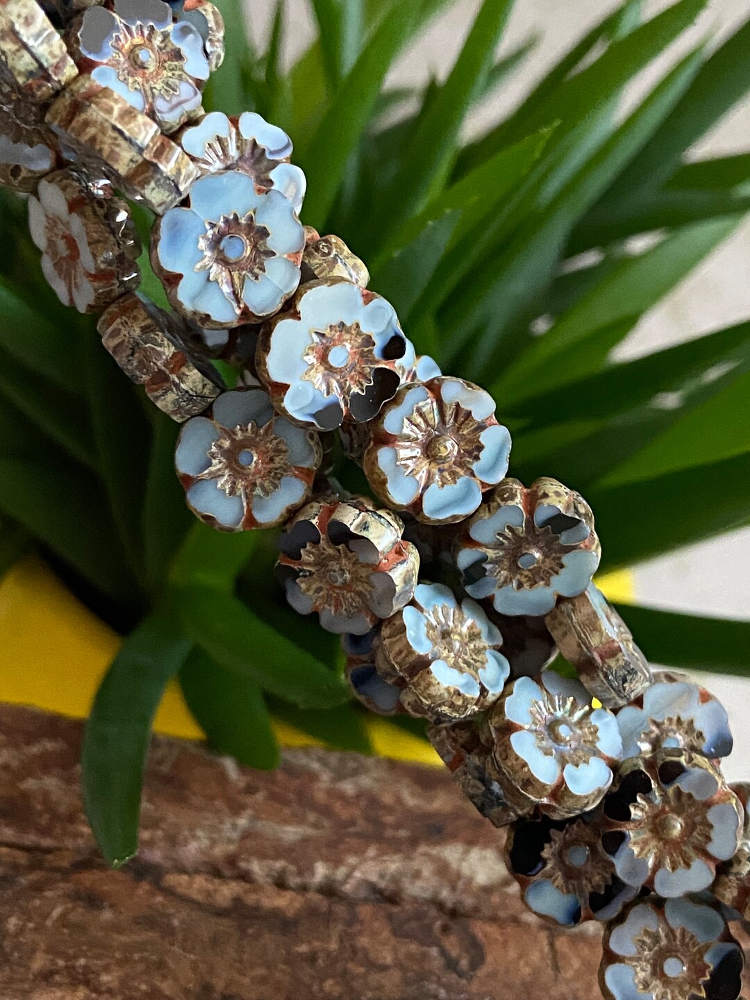 Flower Beads Glass Flower Beads Czech Glass Flower Beads Etsy