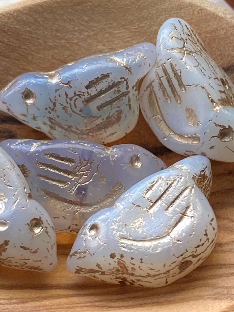 Bird Beads - Czech Glass Beads - Animal Beads - Bird Pendant - Czech ...
