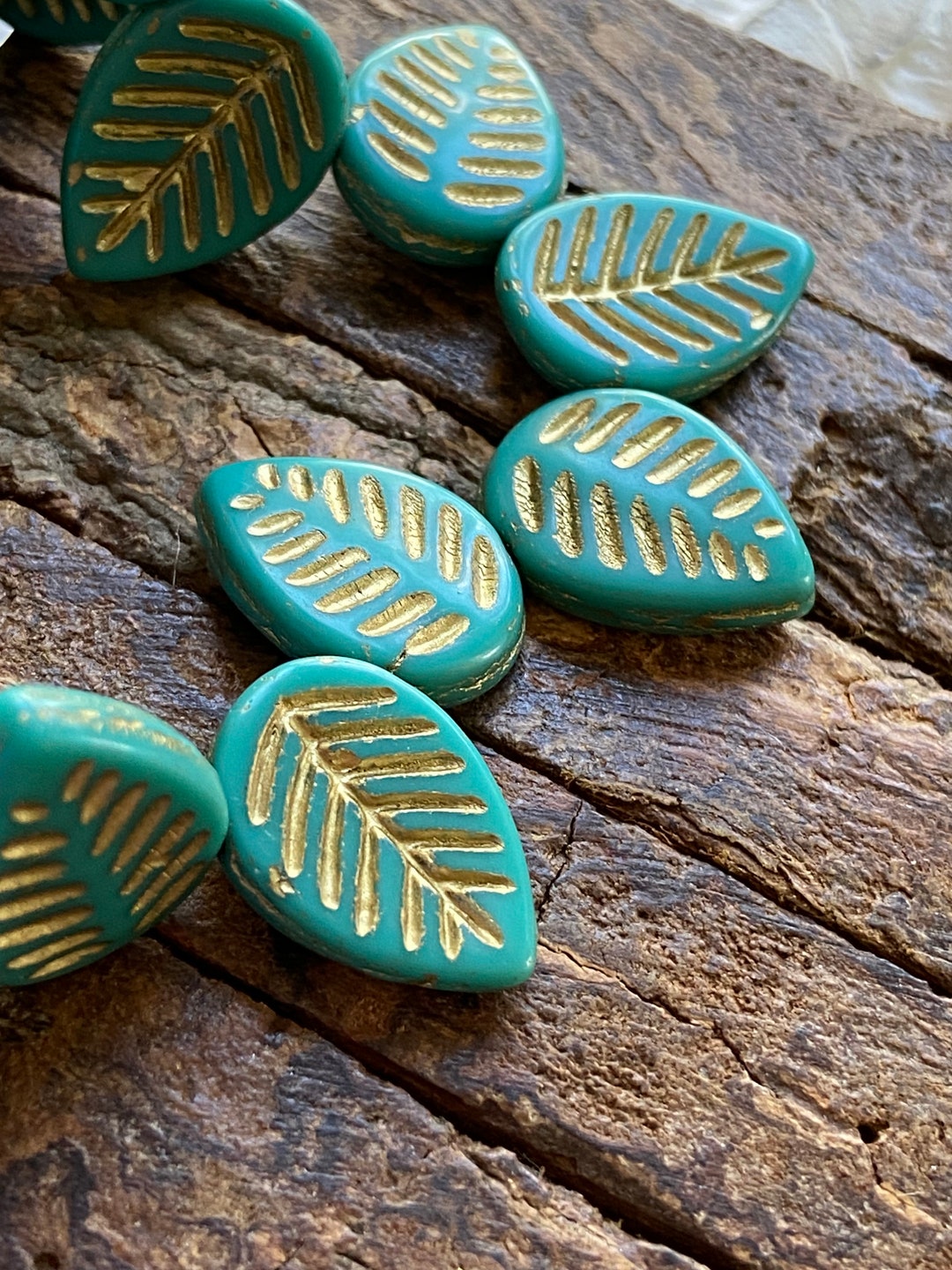 Czech Glass Beads - Leaf Beads - Czech Glass Leaf Beads - Leaves Beads ...