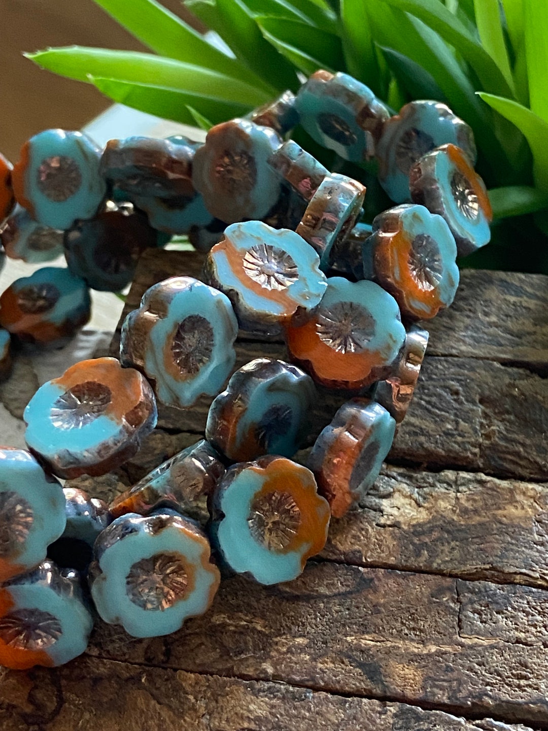 Hibiscus Flower Beads - Hawaiian Flower Beads - Glass Flower Beads ...