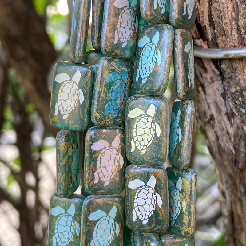Tortoise Glass Beads - Etsy