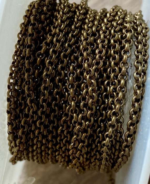 Antique Brass Rollo Chain Antiqued Brass Chain Brass Chain | Etsy