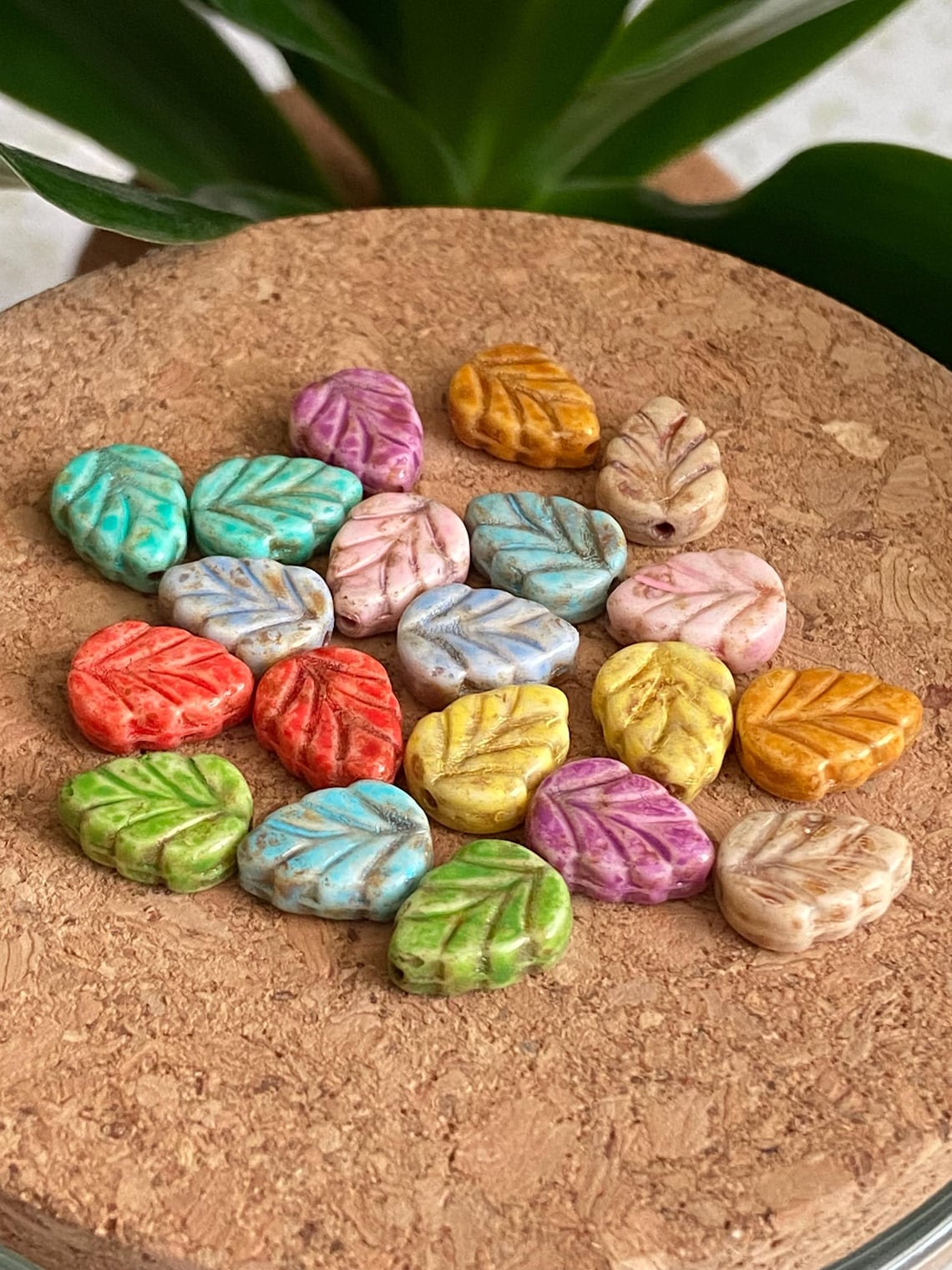 Czech Glass Beads - Leaf Beads - Czech Glass Leaf Beads - Leaves Beads ...
