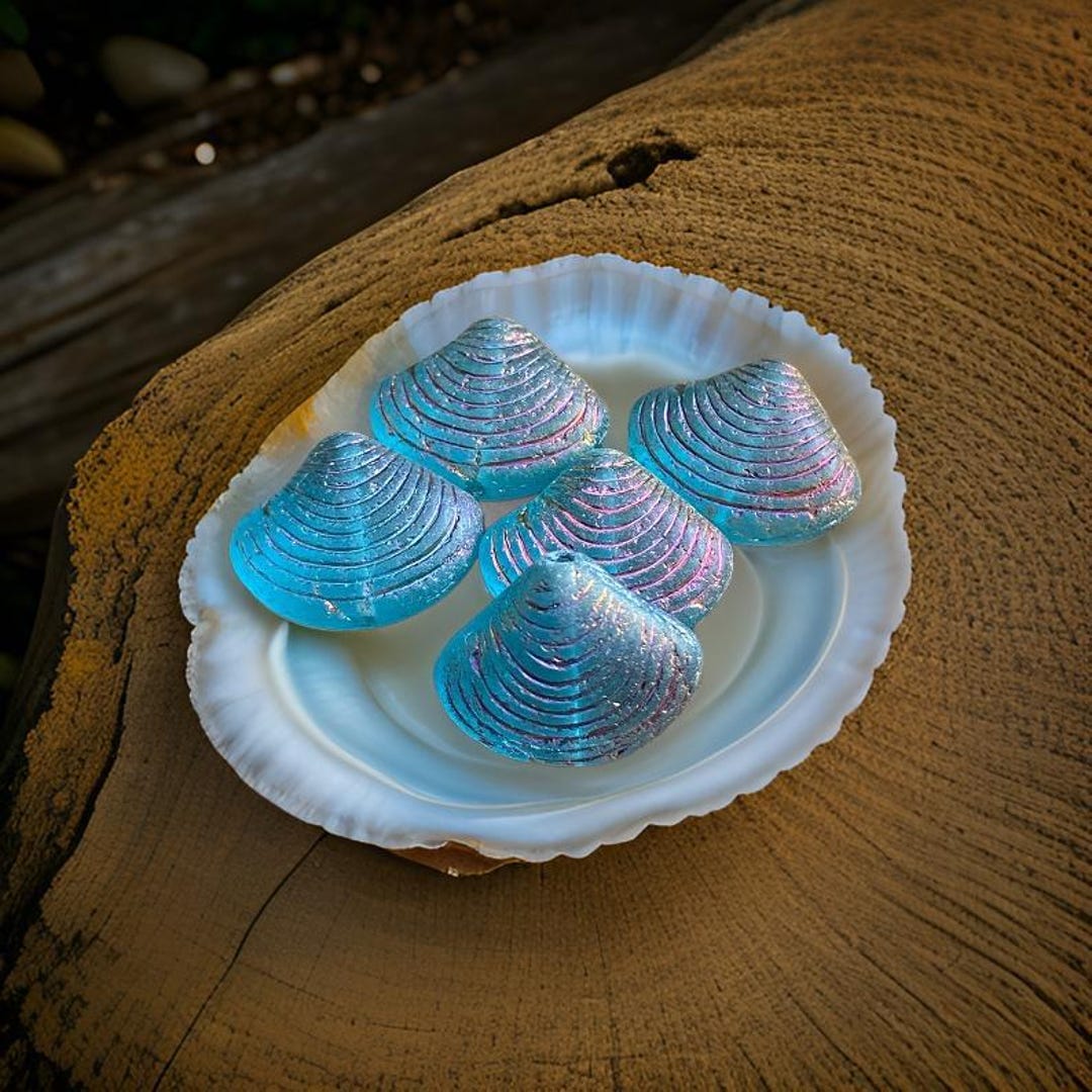 Czech Glass Beads - Shell Beads - Sea Shell Beads - Conch Shell Beads ...
