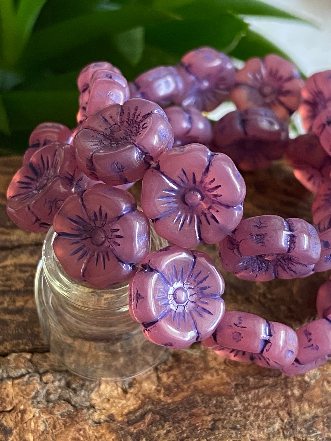Hibiscus Flower Beads Flower Beads Glass Flower Beads Czech Glass