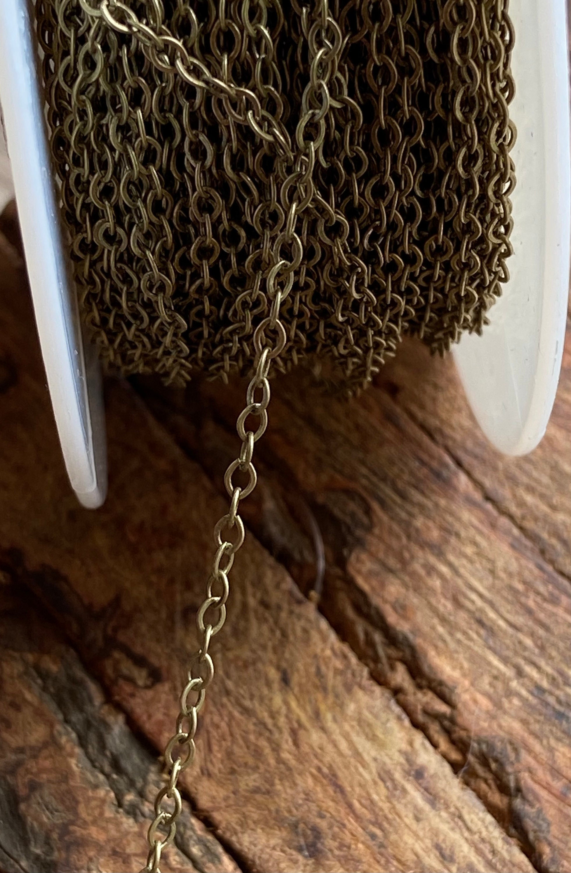 Antique Brass Cable Chain Oxidized Brass Chain Ox Brass | Etsy