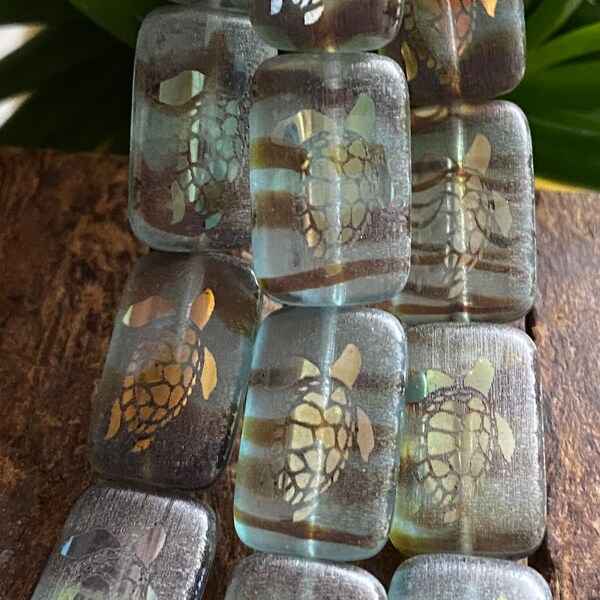 Turtle Glass Beads - Etsy