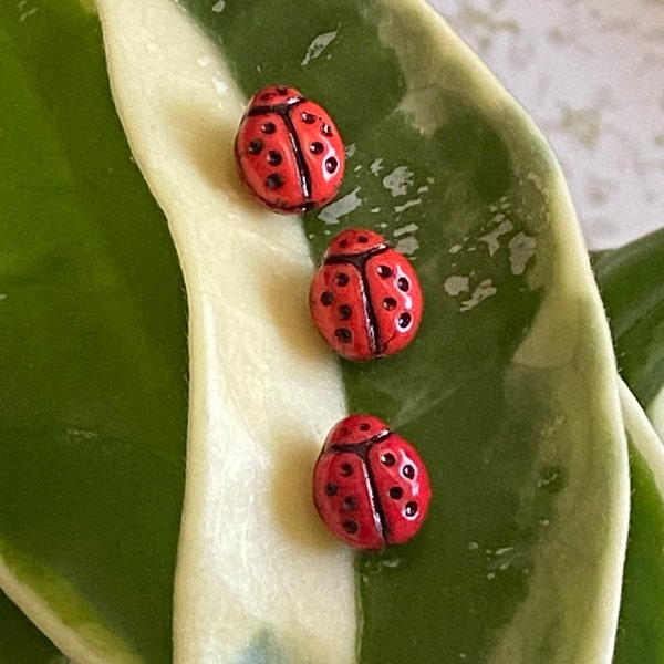 Ladybug Czech Beads - Etsy
